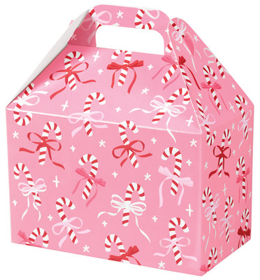 Candy Canes and Ribbons Medium Gable Box - Prima Wrap Gift Packaging
